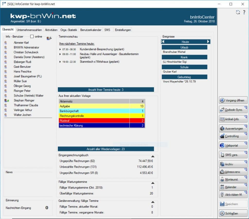 Softwareergänzung bnInfoCenter | KWP