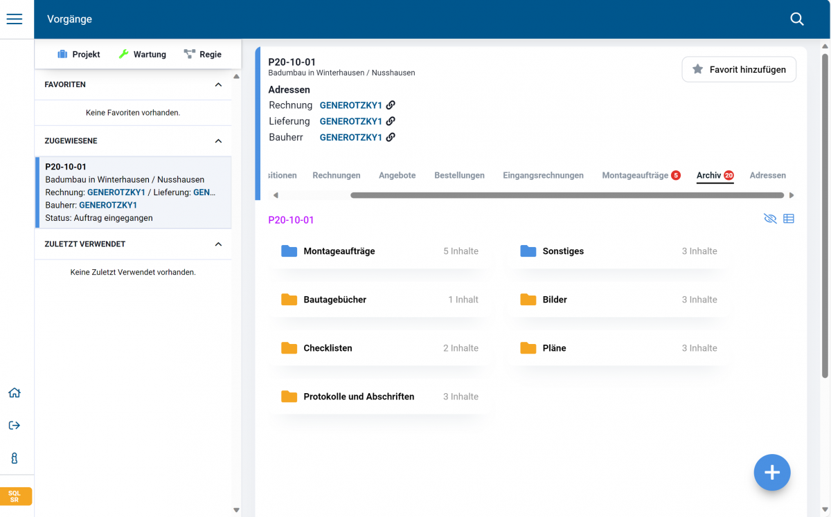 Vorgangsanzeige KWP bnApp | KWP